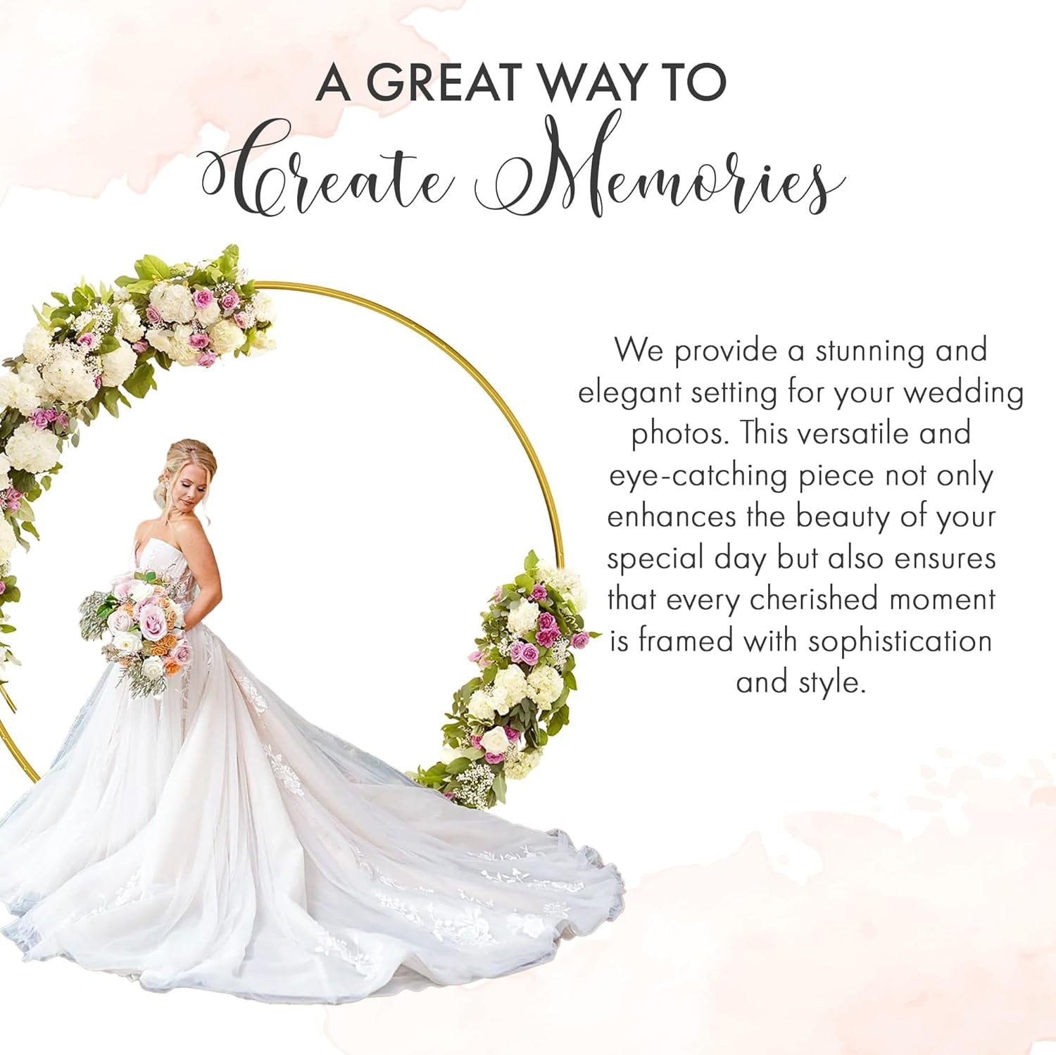 7.2FT Round Backdrop Stand - Circle Backdrop Stand Gold Balloon Arch ...