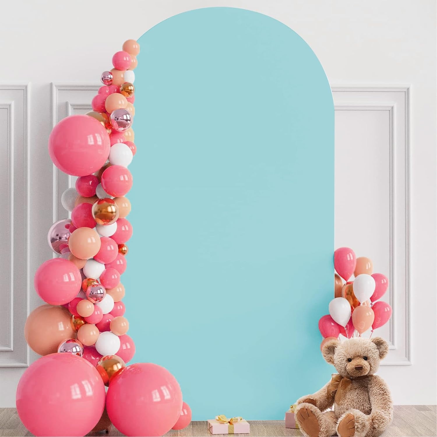 7.2FT Wedding Arch Cover Spandex Fitted Arch Backdrop Cover Round Top 2 ...