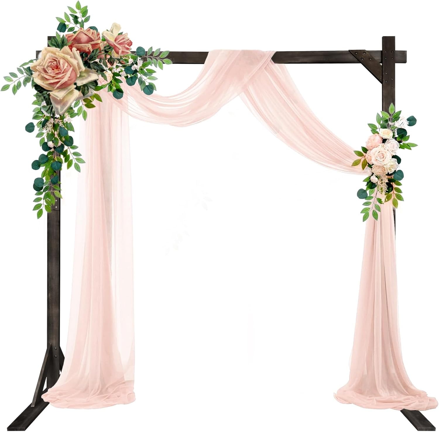 7.2FT Wooden Arch for Wedding Ceremony, Square Wood Arch Backdrop ...