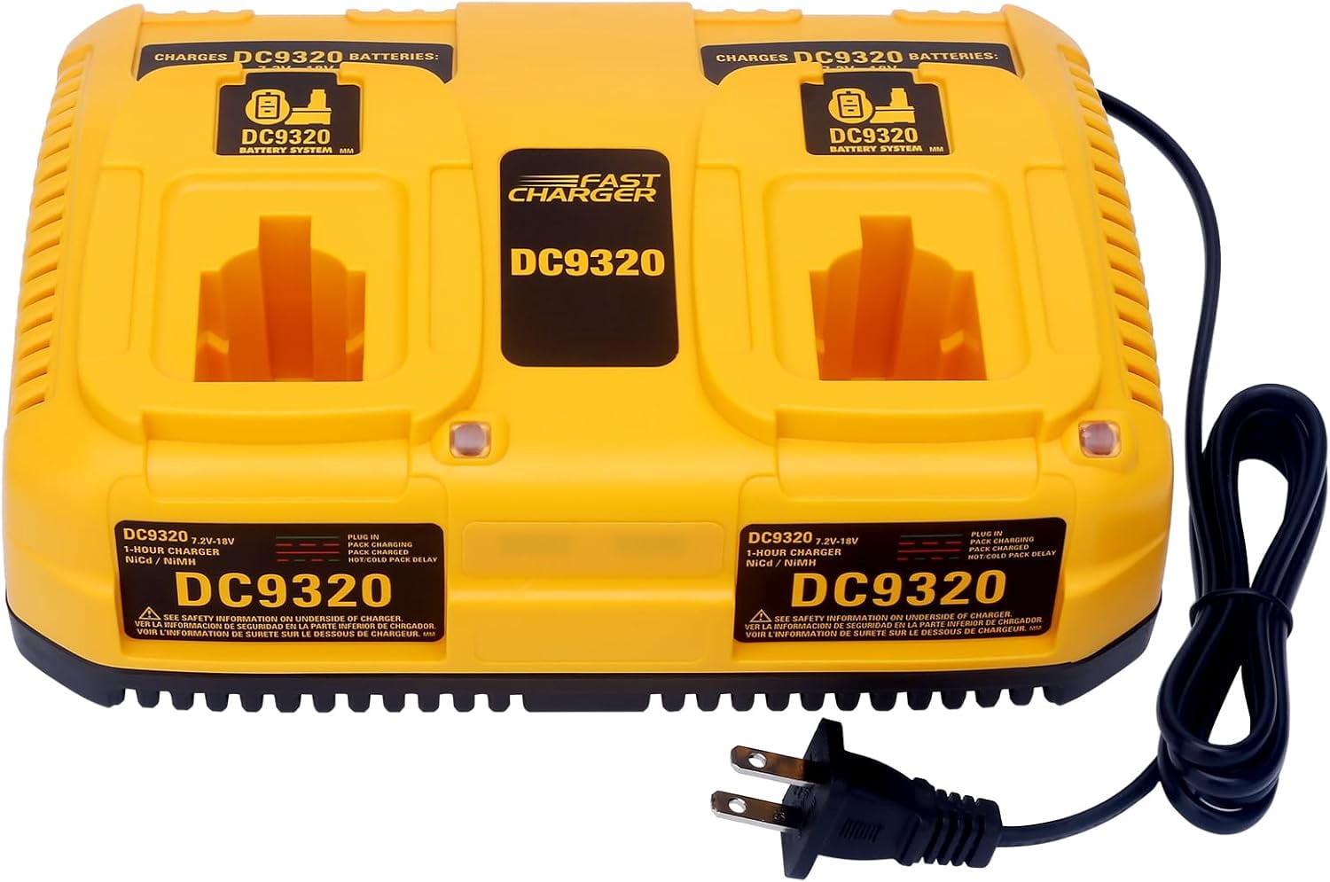 7.2V-18V Dual Port Fast Charger DC9320 Replacement for Dewalt 18V 14.4V ...