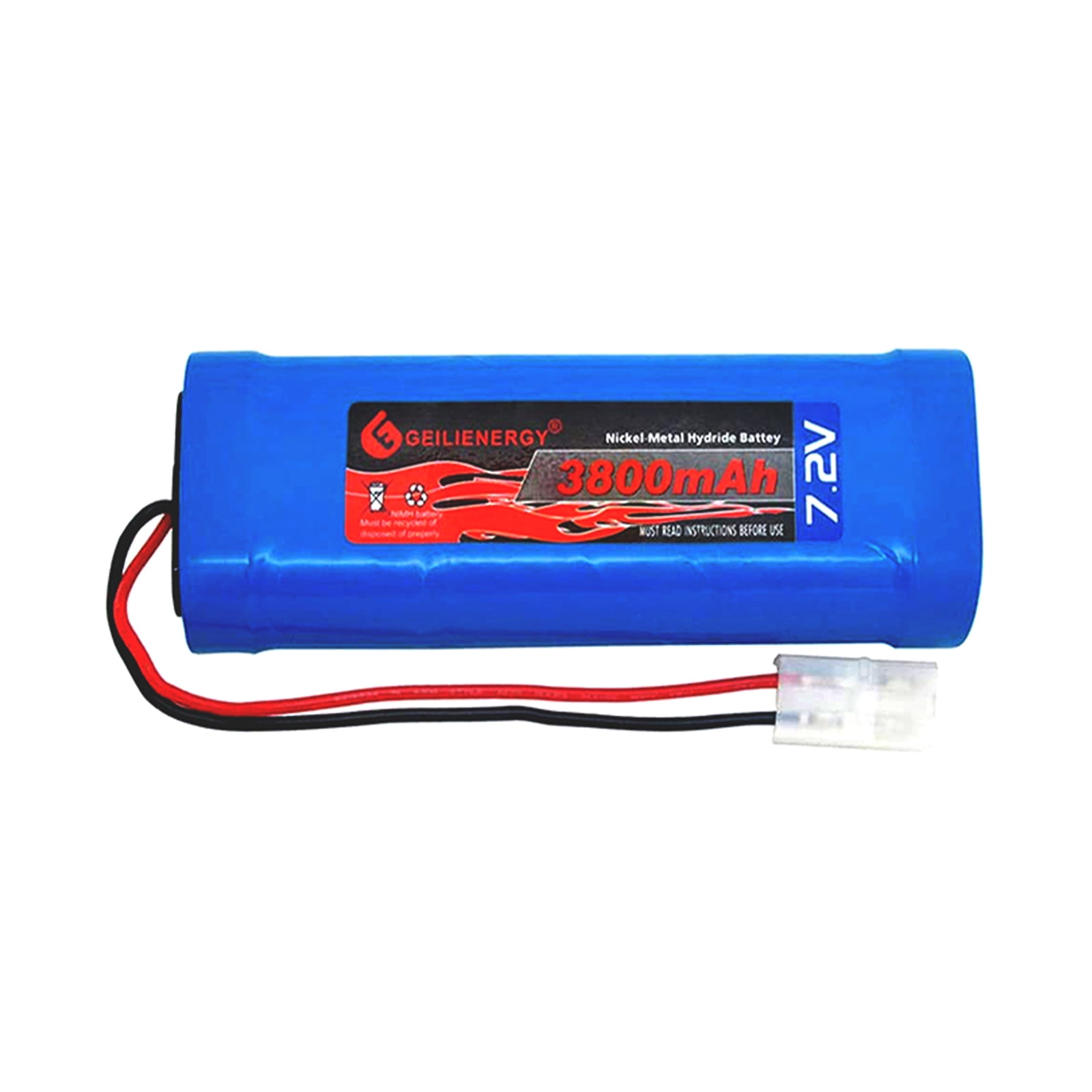 QBLPOWER 7.2V 3800mAh Rechargeable NiMH Battery Pack, Tamiya Connector ...