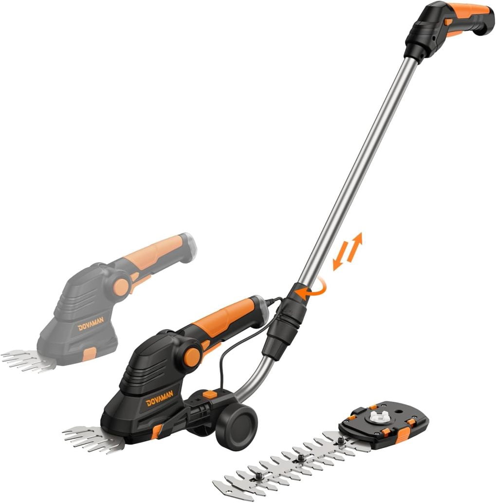 7.2V Grass Shear, Cordless Grass Shear w/Telescopic Handle Set, 80 MIN ...