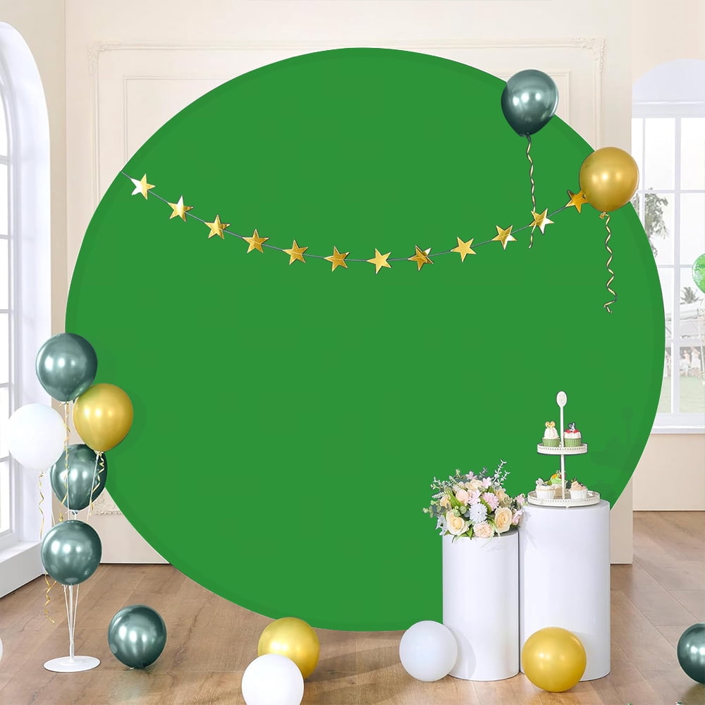 7.2ft Green Screen Round Backdrop Cover Polyester Circular Green Fabric ...