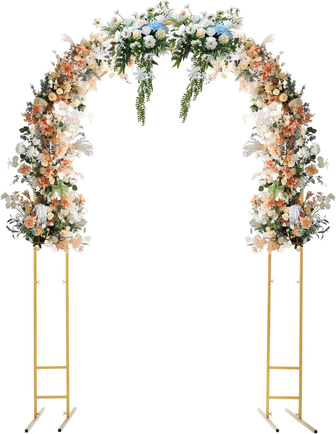 7.2ft Metal Double Tube Arch Backdrop Stand, White Arch Backdrop with ...