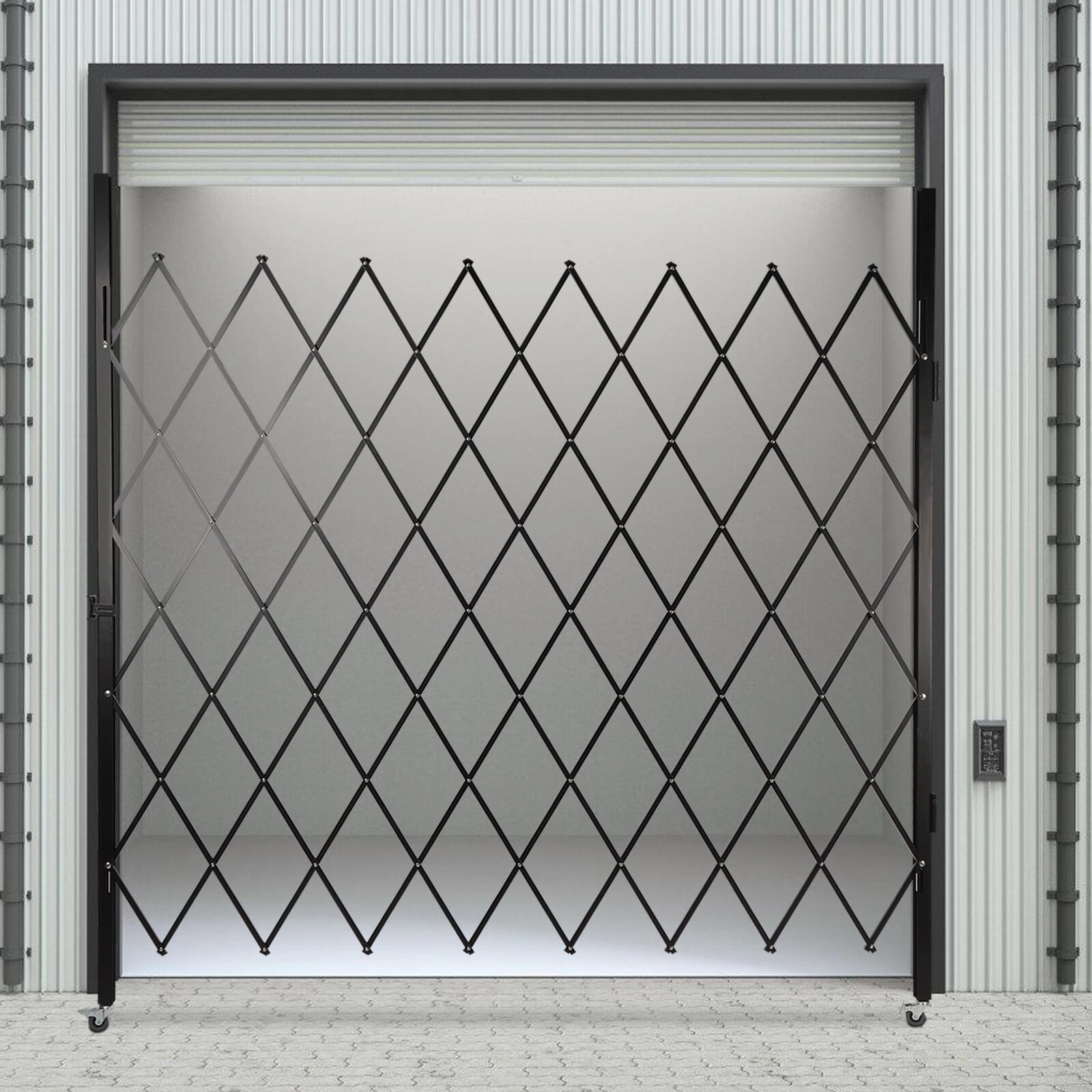 7.2ft x 6.5ft Folding Security Gate - Wall Mount Single Scissor Gate ...