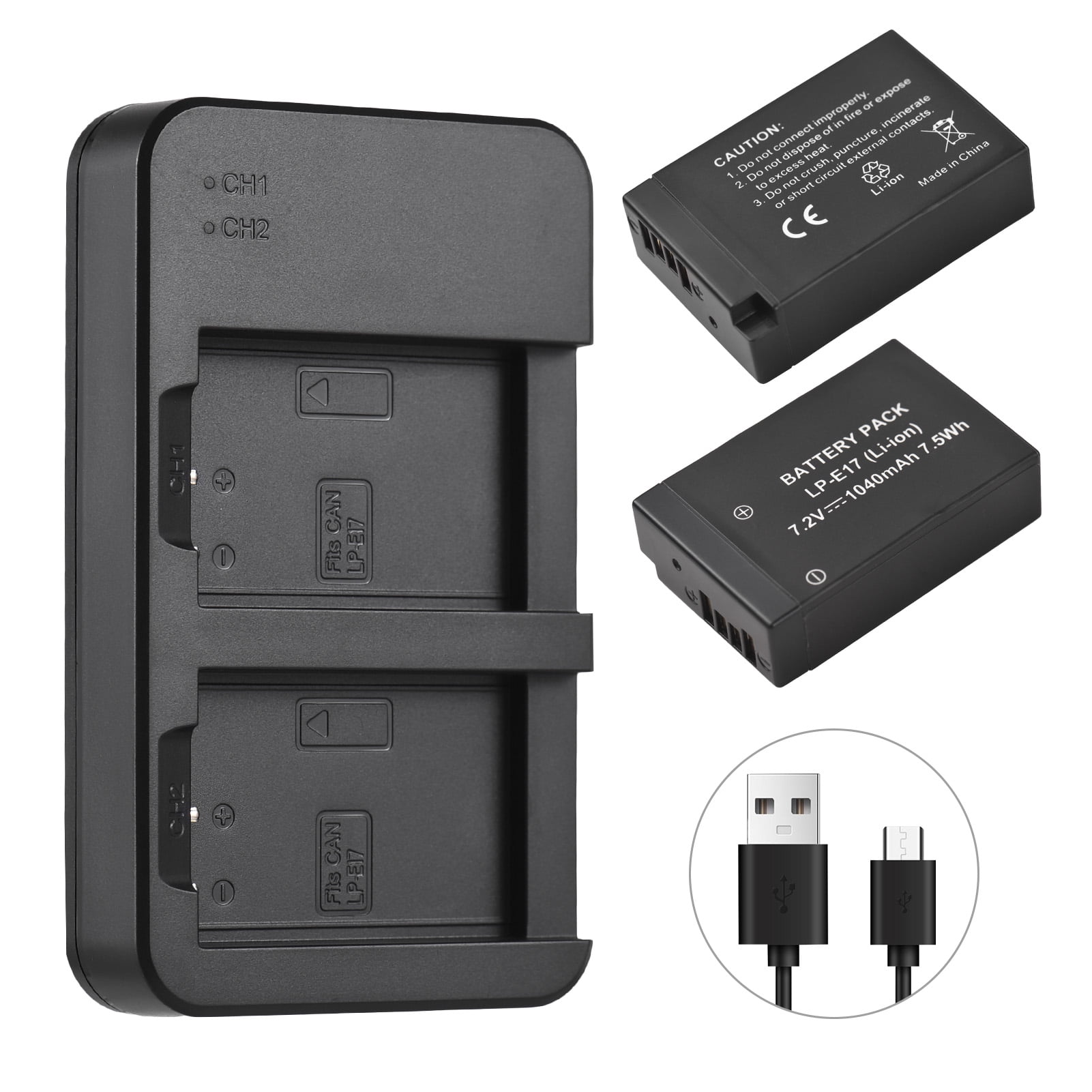 ,7.2v 1040mah Usb Battery Kit Rebel Sl2/sl3/t6i/t6s/t7i/m5//m6/m6 -e17 ...