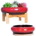 7.3/10 Inch Succulent Pots with Drainage Trays Large Succulent Planter ...