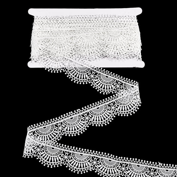 7.3~7.5Yards Polyester Flower Lace Ribbon Flower Trimming for Wedding ...