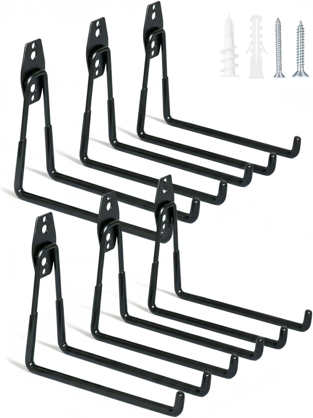 7.3'' Heavy Duty Garage Hooks, 6 Pack Wall Mount Garage Storage Hooks ...