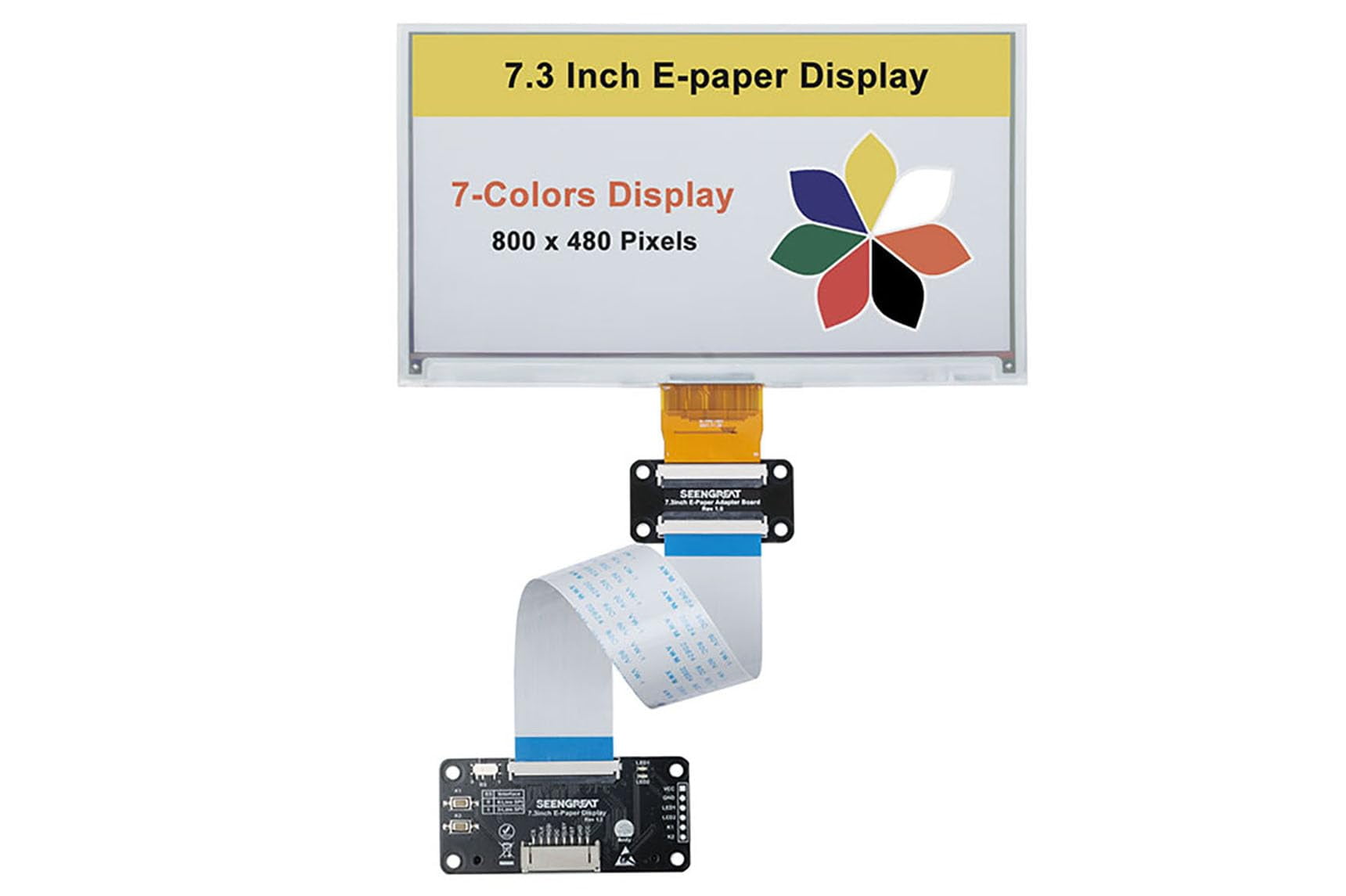 7.3 Inch 7 Color KEF16 e-Paper Display for Raspberry Pi/Arduino/STM32 Advanced Color ePaper ...