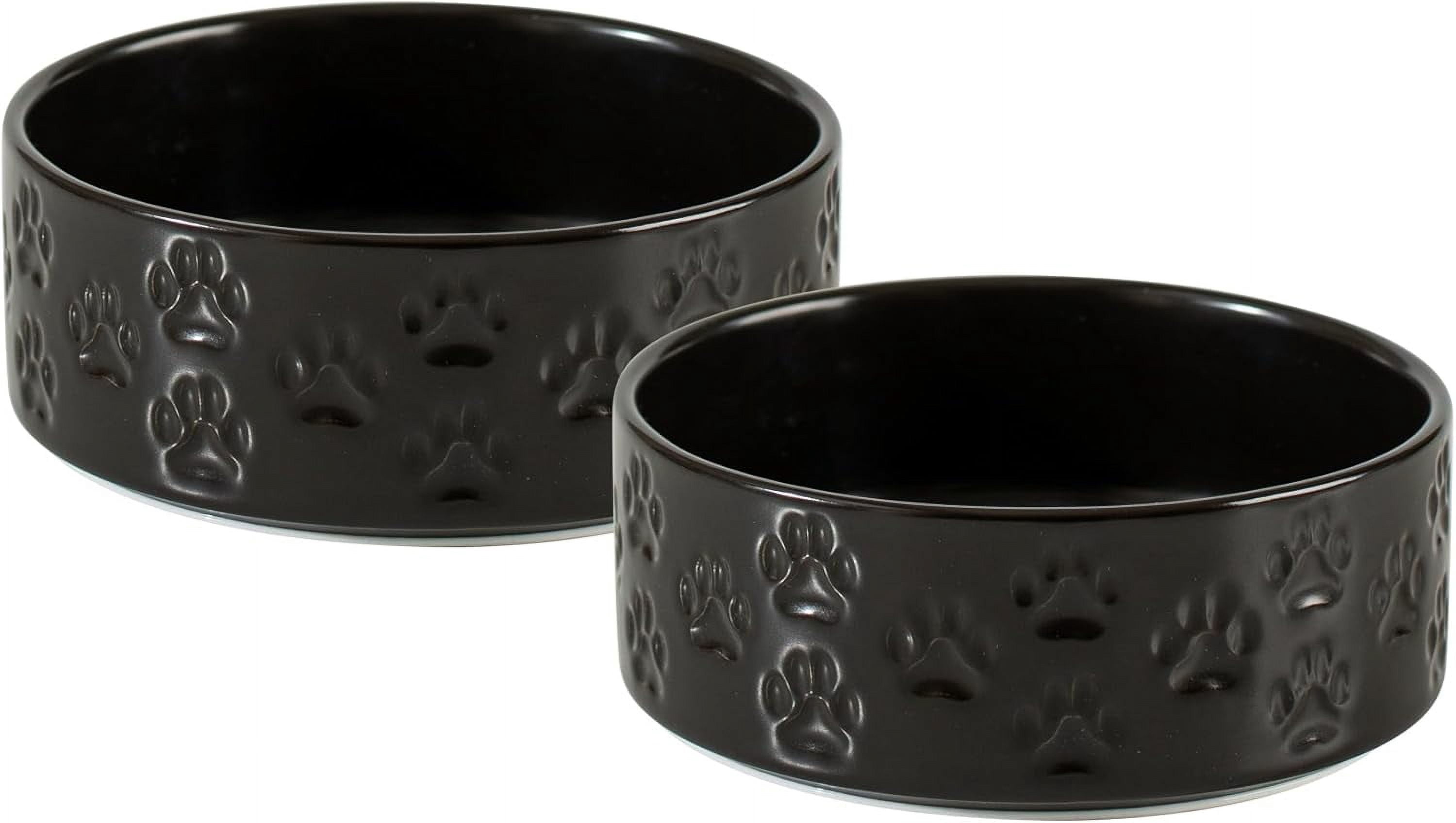7.3" Raised Ceramic Pet Bowl Set, 2 Non-Slip Dog Dishes with Stand ...
