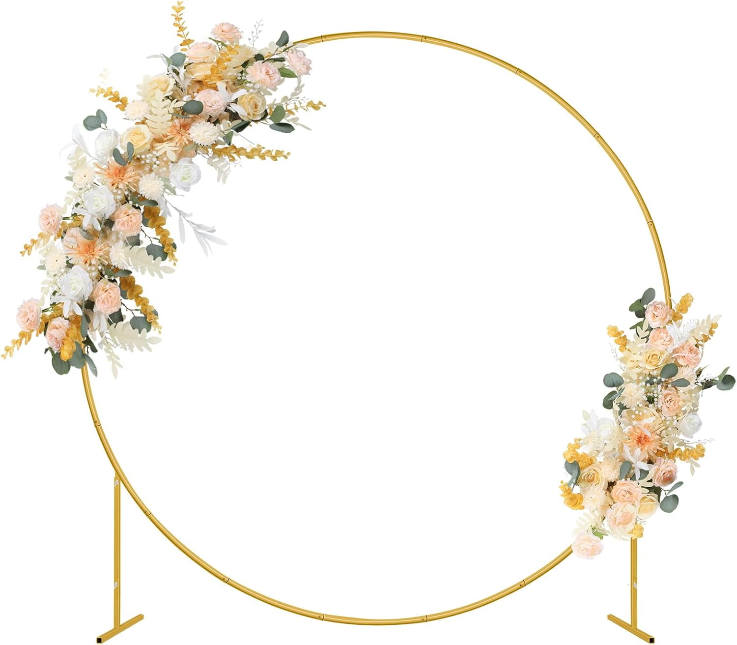 7.3FT Gold Wedding Arch Stand, Round Wedding Arch Frame, Circle Metal ...