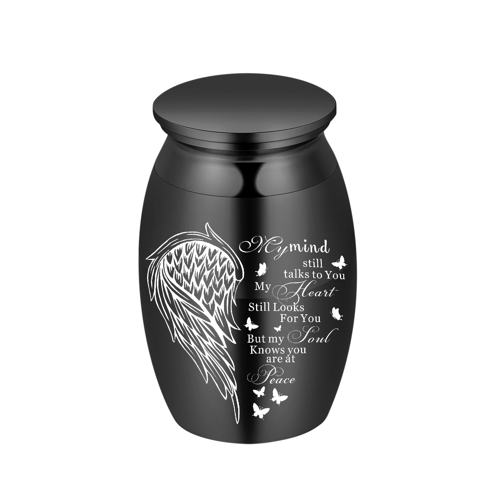 7*4.5cm Angel Wing Print Small Urn for Cremation Ashes Keepsake Family ...