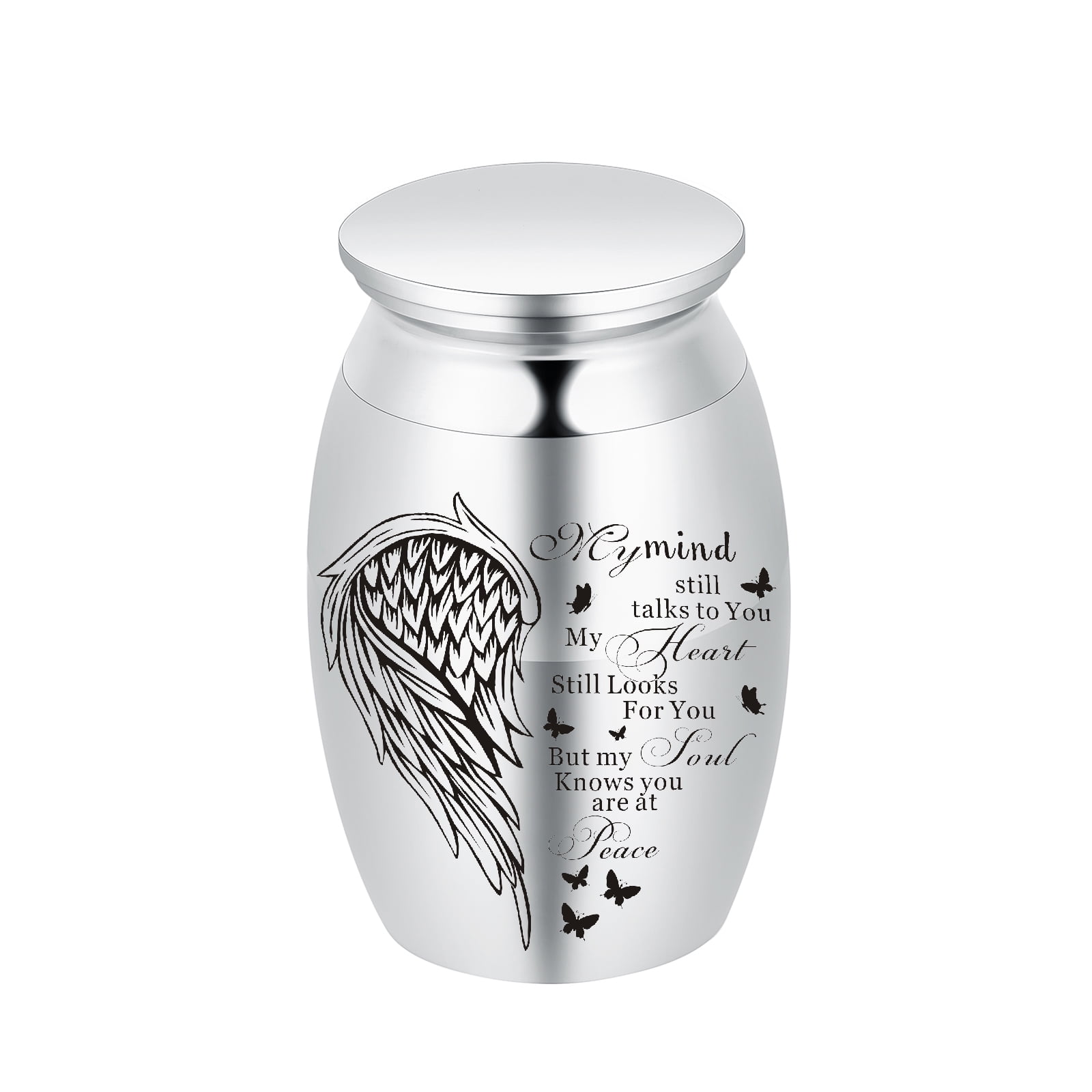 7*4.5cm Angel Wing Print Small Urn for Cremation Ashes Keepsake Family ...