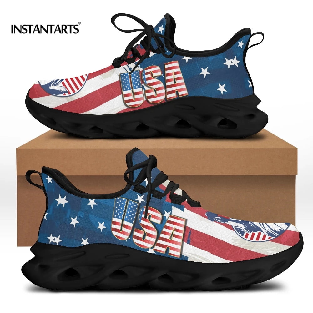7.4 American Flag Statue of Liberty Print Flat Shoes for Women Cool ...