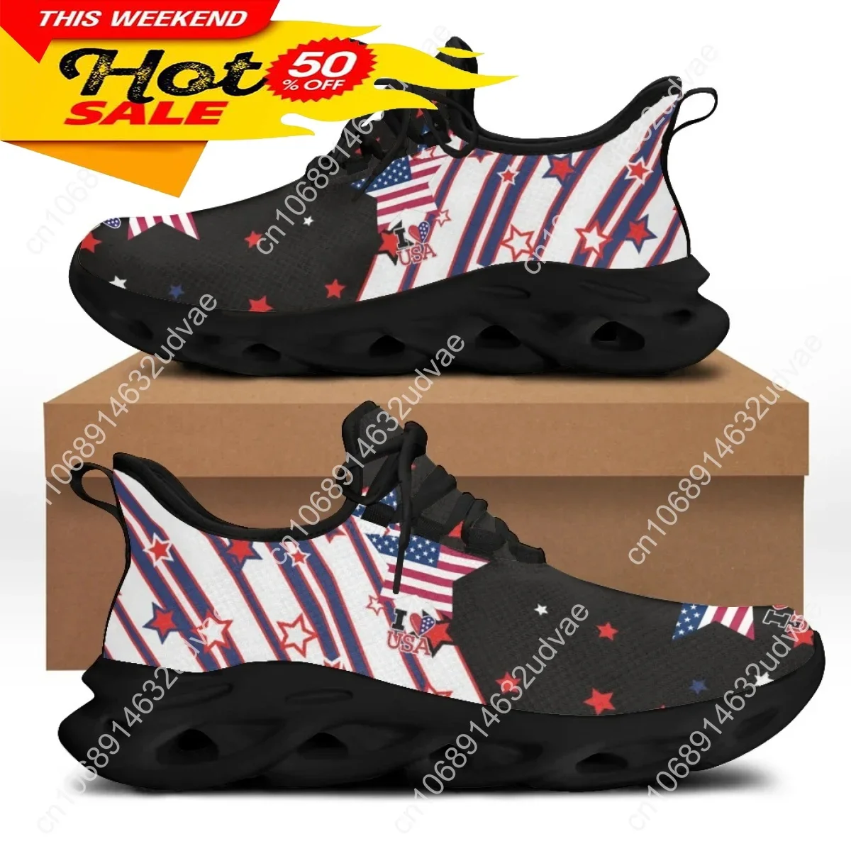 7.4 American Flag Statue of Liberty Print Flat Shoes for Women Cool ...