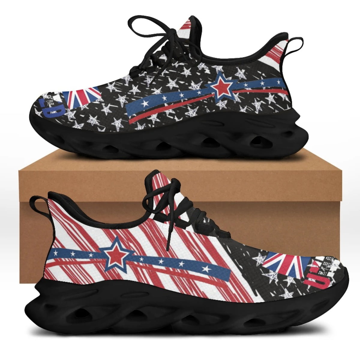 7.4 American Flag Statue of Liberty Print Flat Shoes for Women Cool ...