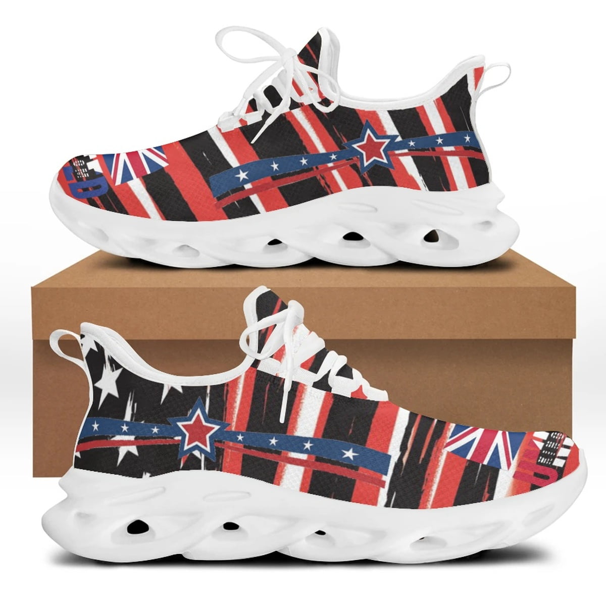 7.4 American Flag Statue of Liberty Print Flat Shoes for Women Cool ...