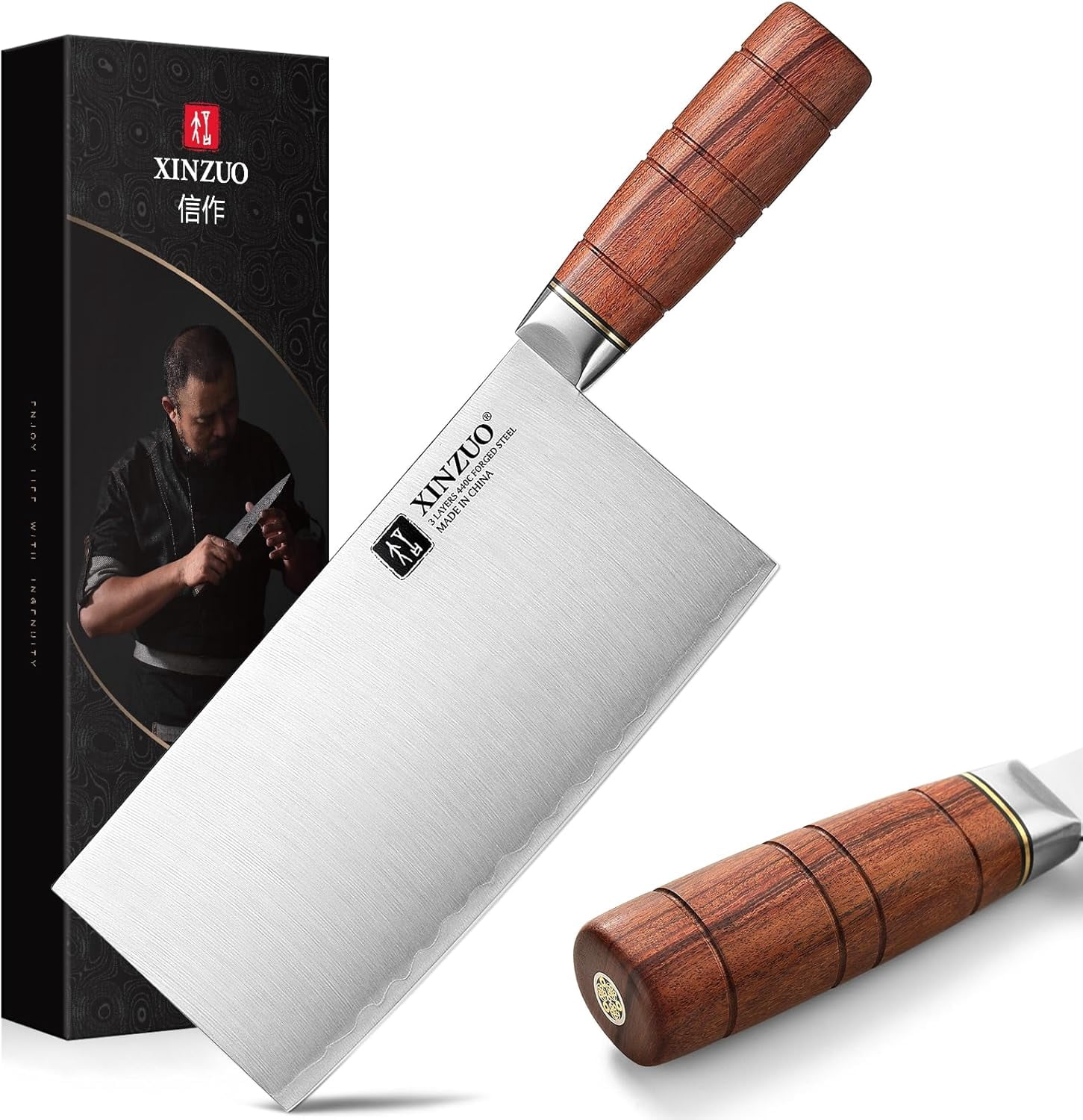 7.4 Inch Professional Chinese Chef Knife,Razor-Sharp Composite ...