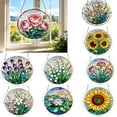 7.4 Inch Round Acrylic Suncatcher,Stained Glass Style Window Hanging ...