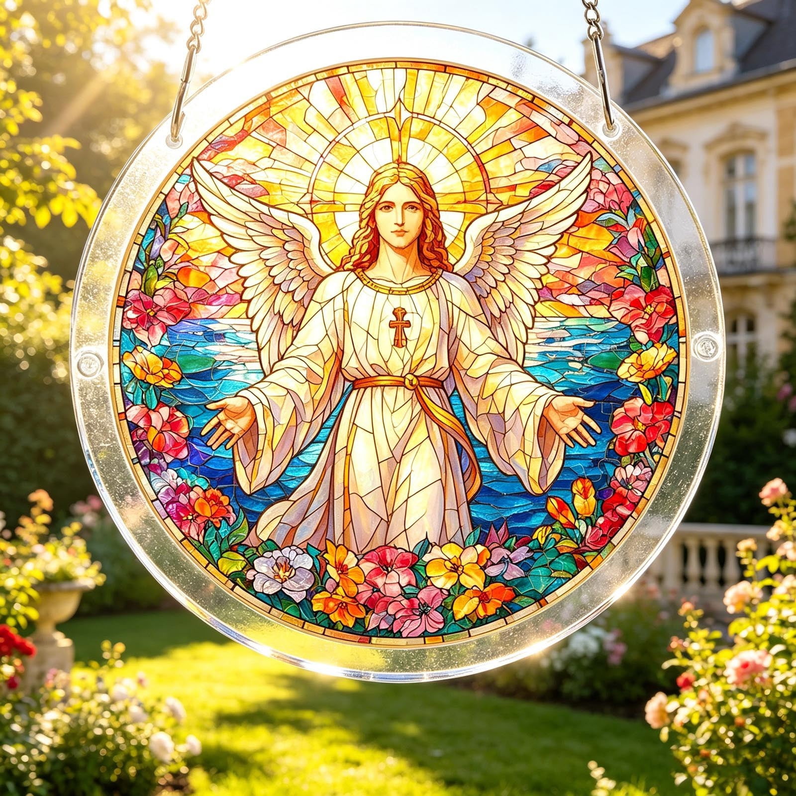 7.4" Jesus Acrylic Puzzles Suncatcher Window Hanging, 83 Pieces Sun ...