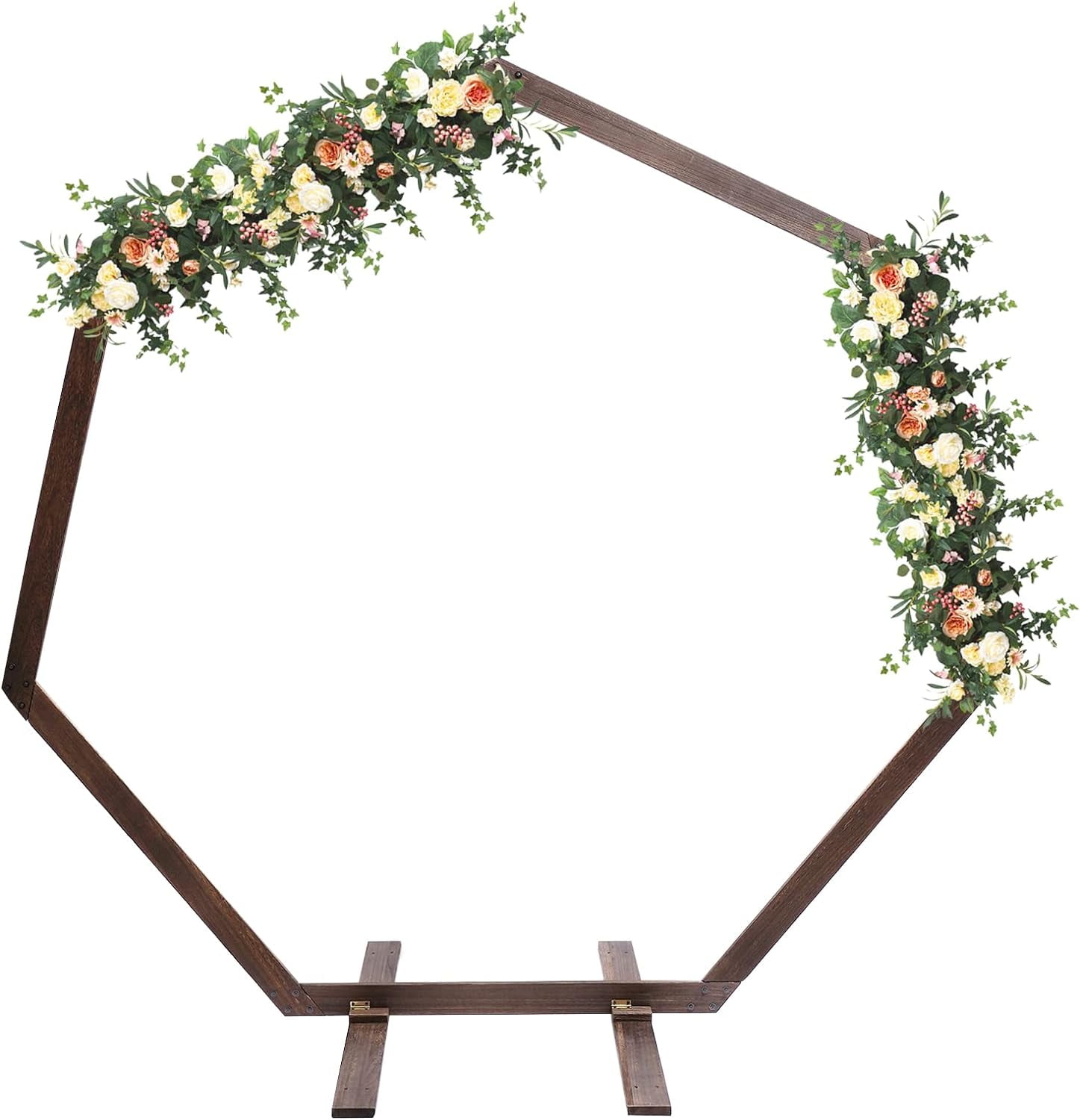 7.4 X 7.2ft Heptagonal Wood Arch for Wedding Ceremony Wedding Arbor ...