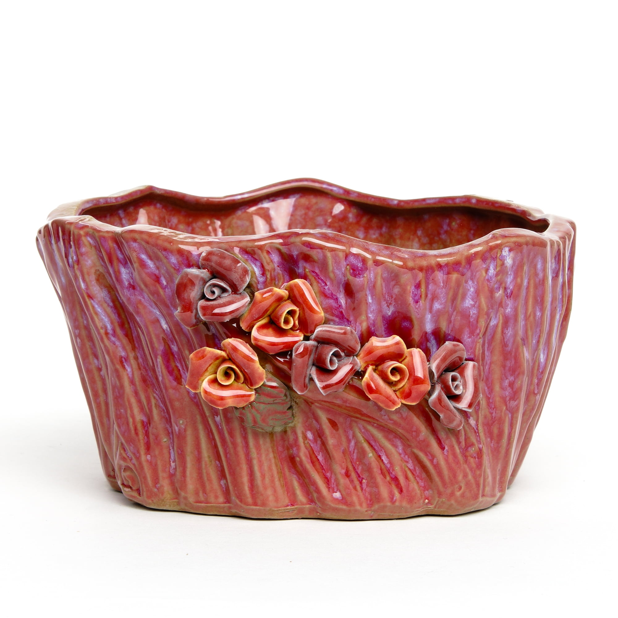 7.48" Small Purple Novelty Ceramic Planter Pot with Drainage Hole and ...