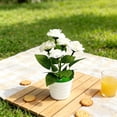 7.48in Mini Artificial Flower Bonsai Plastic Simulated Potted Plant for ...