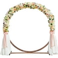 7.4FT Round Wedding Arch Wooden, Flower Balloon Arch Stand W/Triangular ...