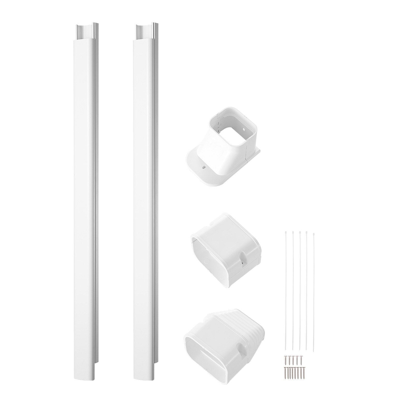 7.4Ft White PVC Air Conditioner Line Set Cover, 3-inch W, Paintable ...