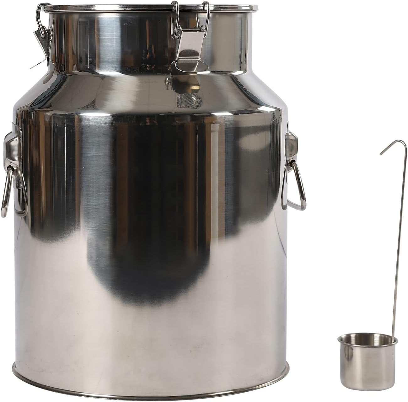 7.4Gal Stainless Steel Milk Can,Large Metal Airtight Canister with ...