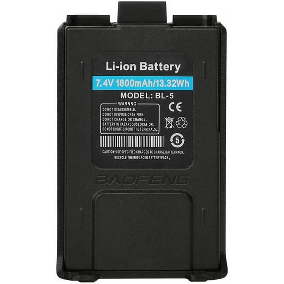 7.4V 1800mAh Li-Ion Original BAOFENG BL-5 Rechargeable Battery For Baofeng All UV-5R Series and ...