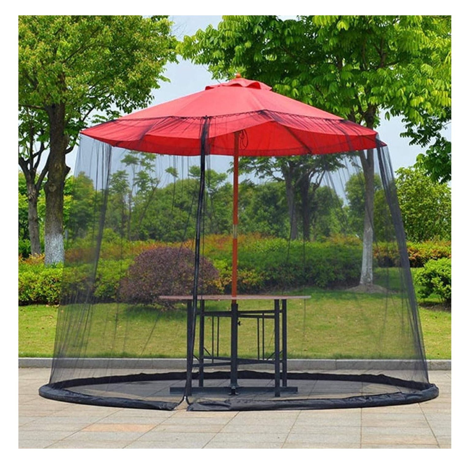 7.5-11ft Umbrella Mosquito Bug Net for Outdoor Patio Umbrella Polyester ...