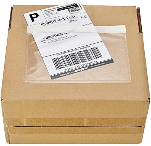 7.5" x 5.5" Clear Adhesive Top Loading Packing List/Shipping Label ...