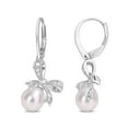7 5 8mm Freshwater Cultured Pearl And Diamond Accent Sterling Silver