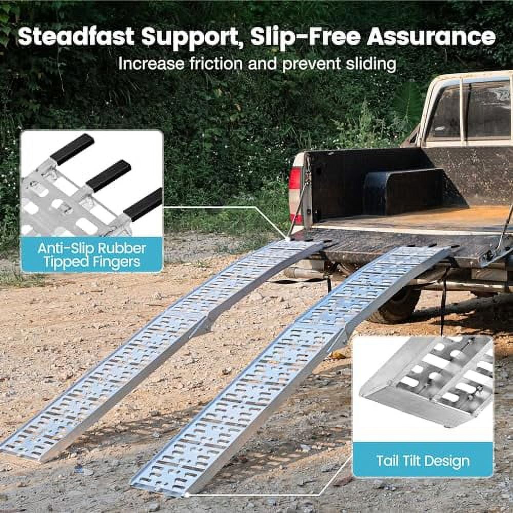 7.5' ATV Folding Truck Ramps, 1500lb. Capacity Loading Ramps for Pickup ...