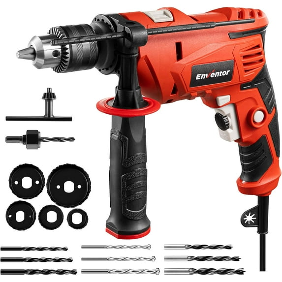 7.5 Amp Hammer Drill, 1/2 Inch Electric Drill Hammer, 900W 0-3000RPM ...