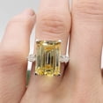 7.5 Ct Champagne Moissanite Emerald Solitaire Ring - 925 Sterling ...