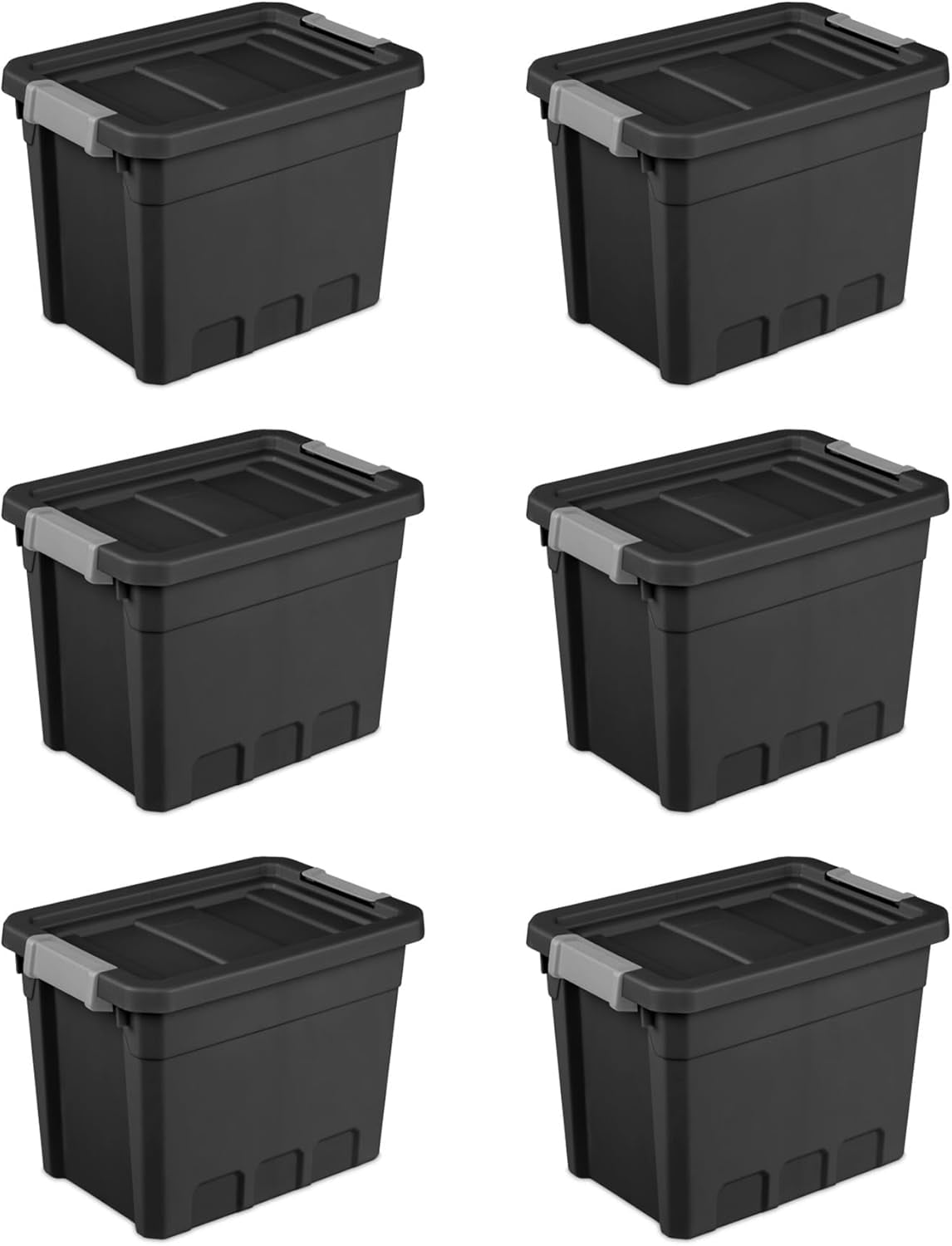 7.5 Gallon Plastic Stacker Tote, Heavy Duty Lidded Storage Bin ...