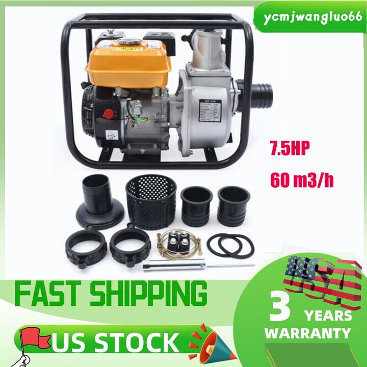 7.5 HP 3 Inch Gas Power Semi-Trash Water Pump High Pressure Garden ...