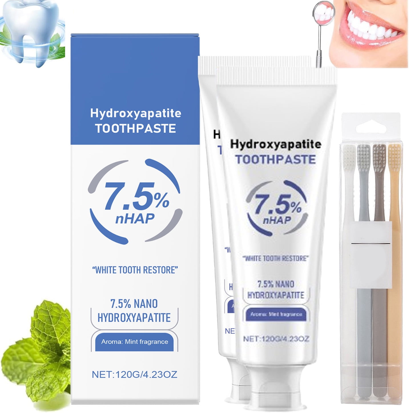 7.5% Hidroxiapatita Toothpaste,Hydroxyapatite Toothpastes,White Tooth ...