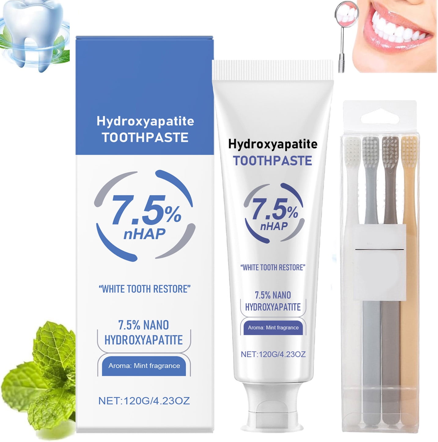 7.5% Hidroxiapatita Toothpaste,Hydroxyapatite Toothpastes,White Tooth ...