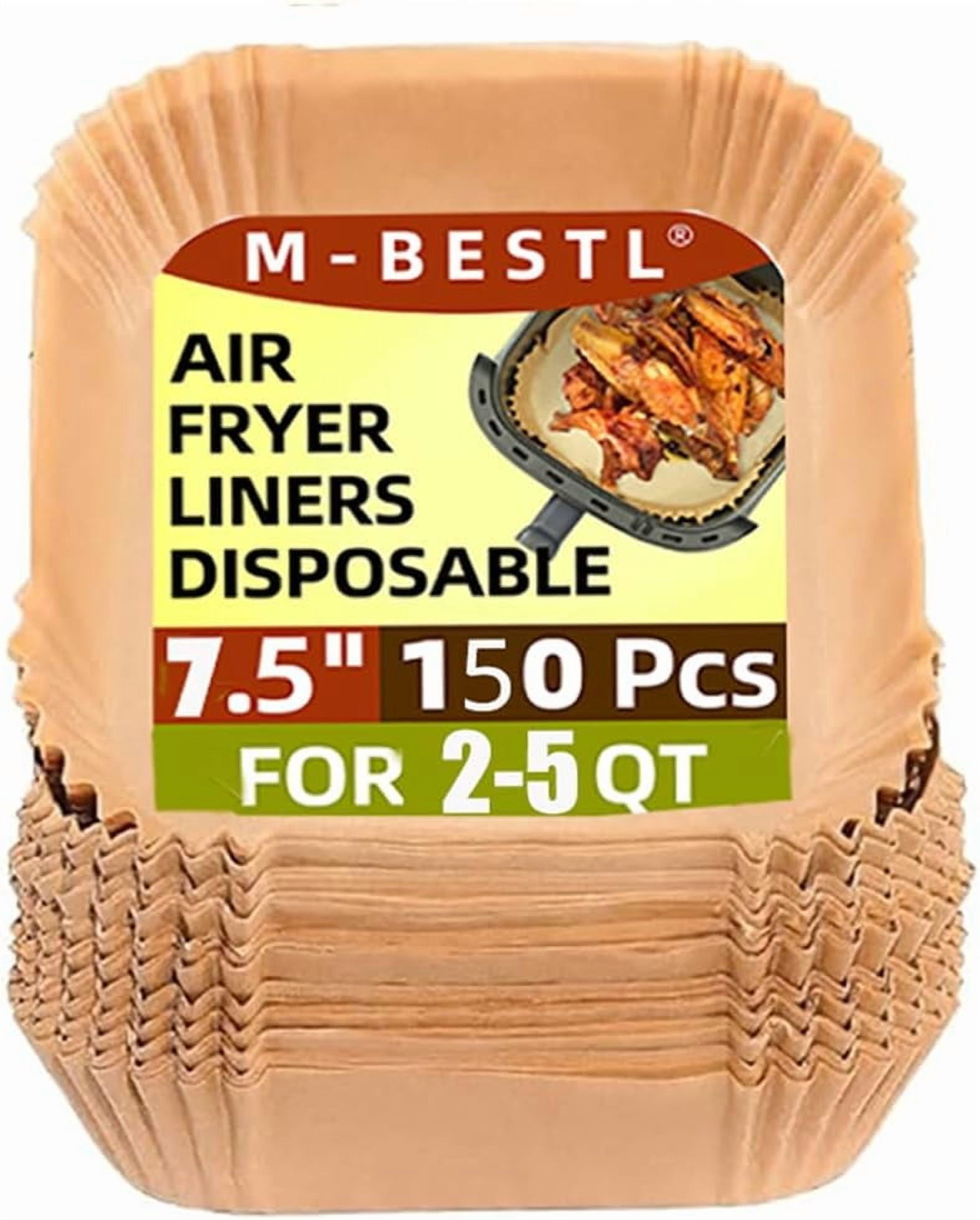 7.5 Inch Air Fryer Parchment Paper Liners Square,150 Pcs Non-stick &Oil ...