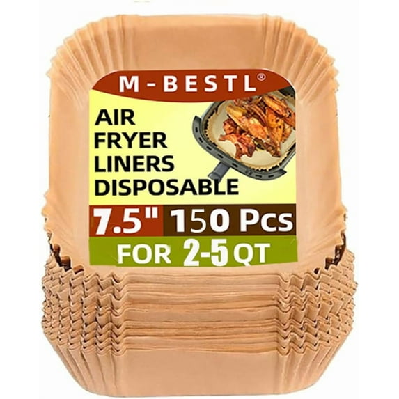 7.5 Inch Air Fryer Parchment Paper Liners Square,150 Pcs Non-stick &Oil ...