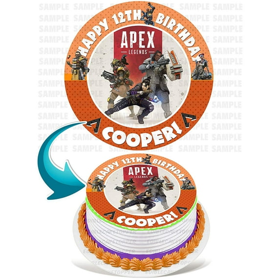7.5 Inch Apex Legends Cake Topper - Round Edible Birthday Cake ...