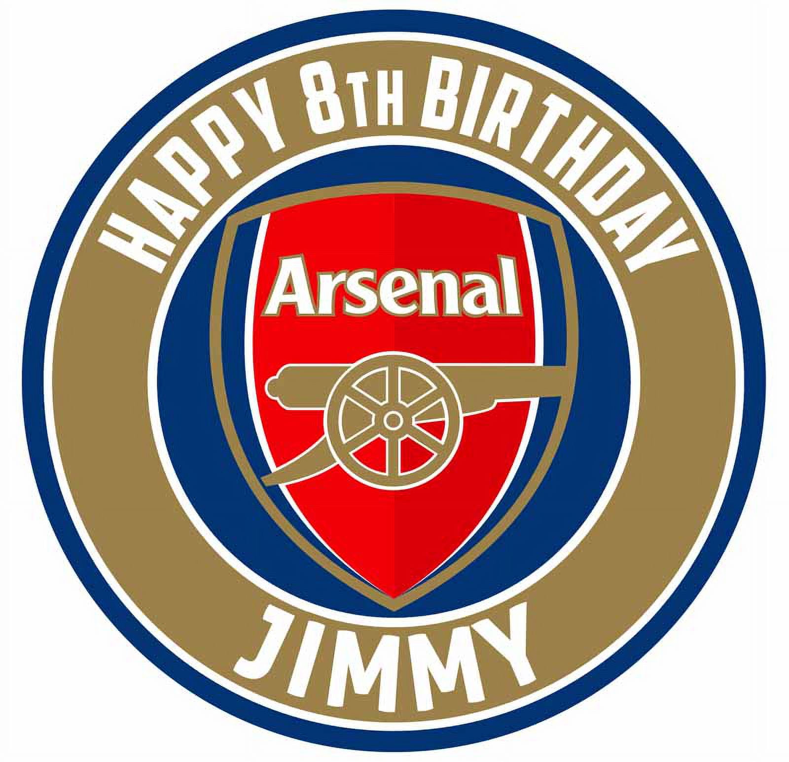 7.5 Inch Arsenal FC Cake Topper - Round Edible Birthday Cake ...