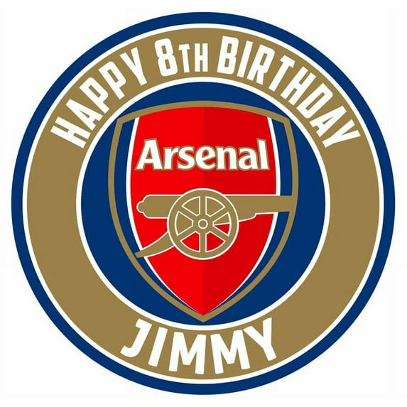 7.5 Inch Arsenal FC Cake Topper - Round Edible Birthday Cake ...