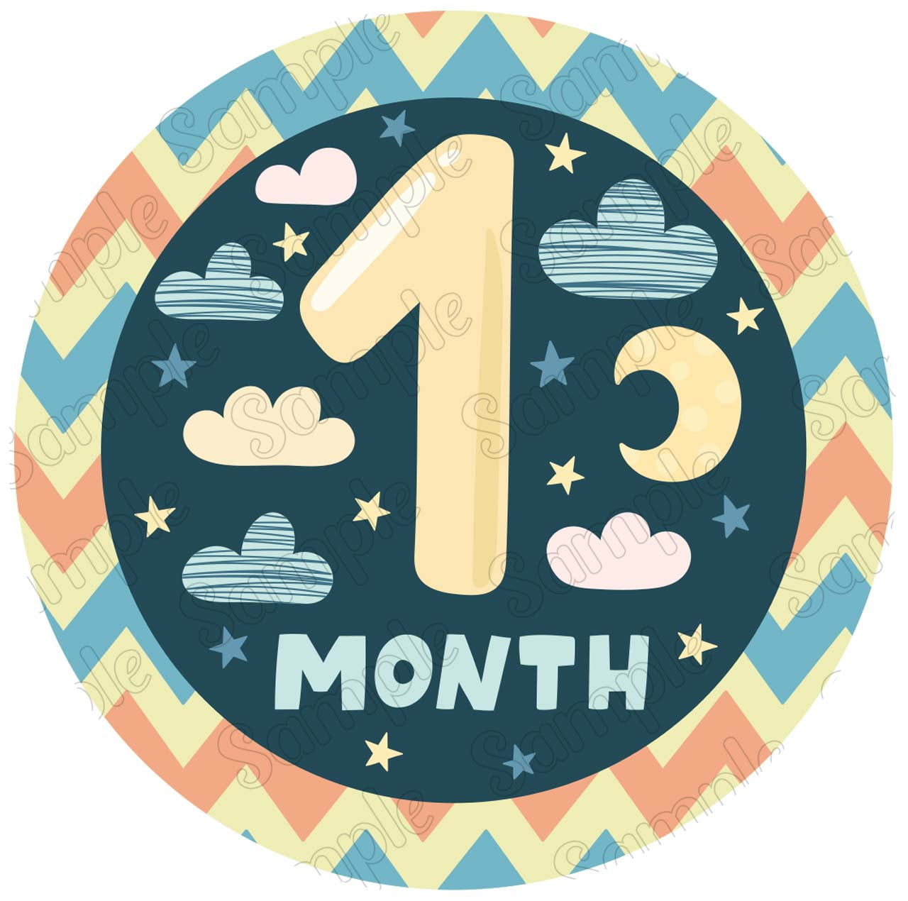 7.5 Inch Baby 1st Month Cake Topper - Round Edible Birthday Cake ...