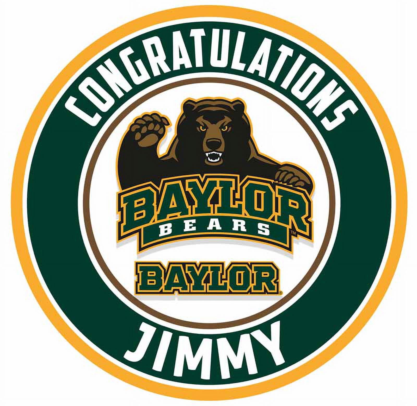 7.5 Inch Baylor Bears Cake Topper - Round Edible Birthday Cake ...