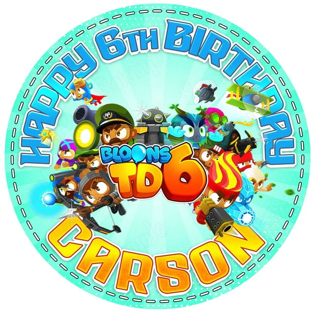 75 Inch Bloons Td Cake Topper Round Edible Birthday Cake Decorations Happy Birthday Cake